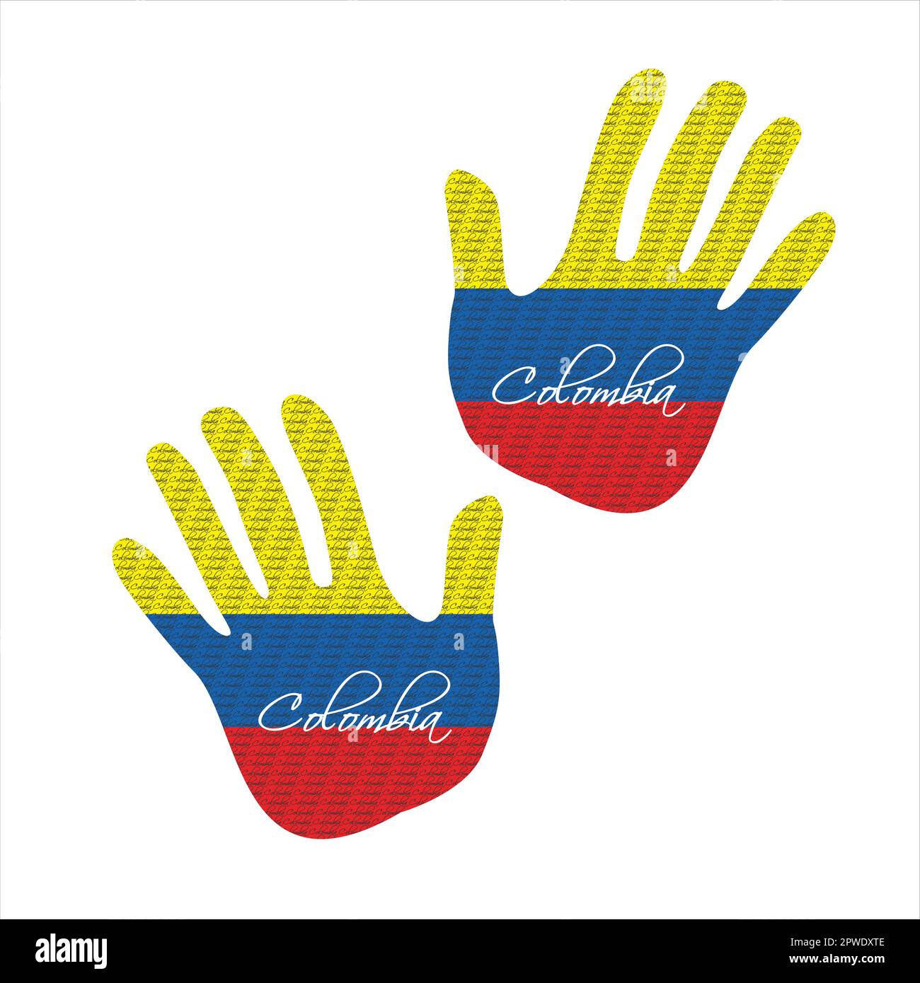 Hand drawn vector illustration with colombia flag pattern great for ...