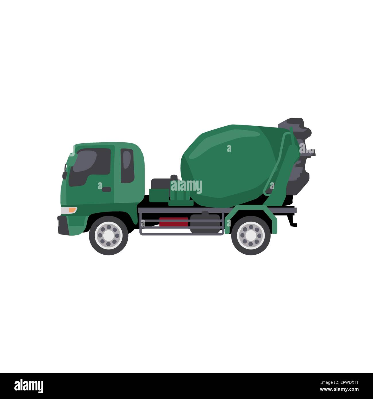 Concrete mixing truck flat vector illustration Stock Vector Image & Art ...