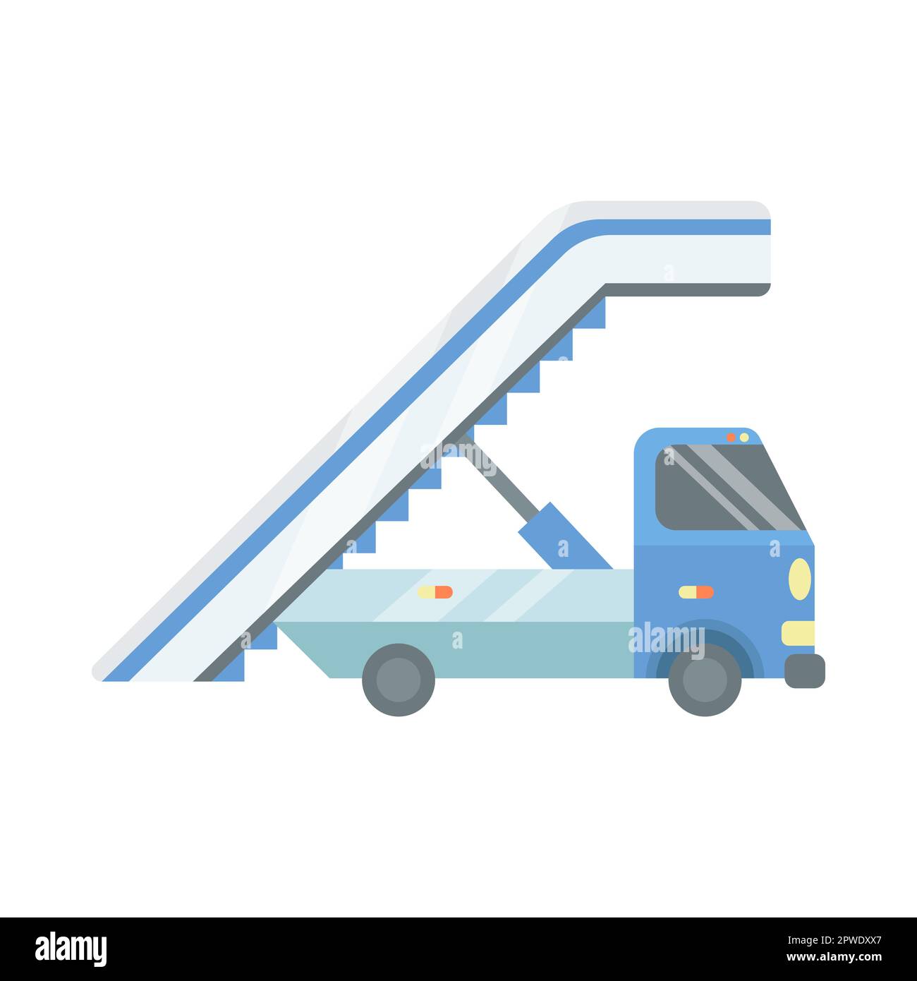 Airport blue ladder truck cartoon illustration Stock Vector Image & Art ...
