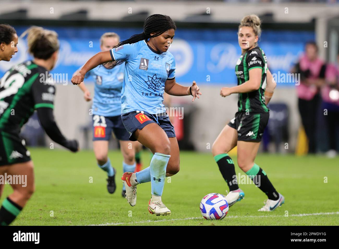 Sydney, Australia. 30th Apr, 2023. Madison Haley of Sydney FC attacks ...