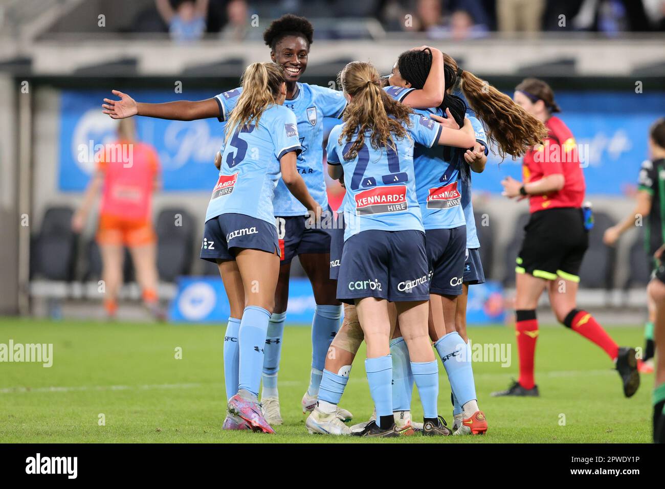Sydney, Australia. 30th Apr, 2023. Madison Haley of Sydney FC scores a ...