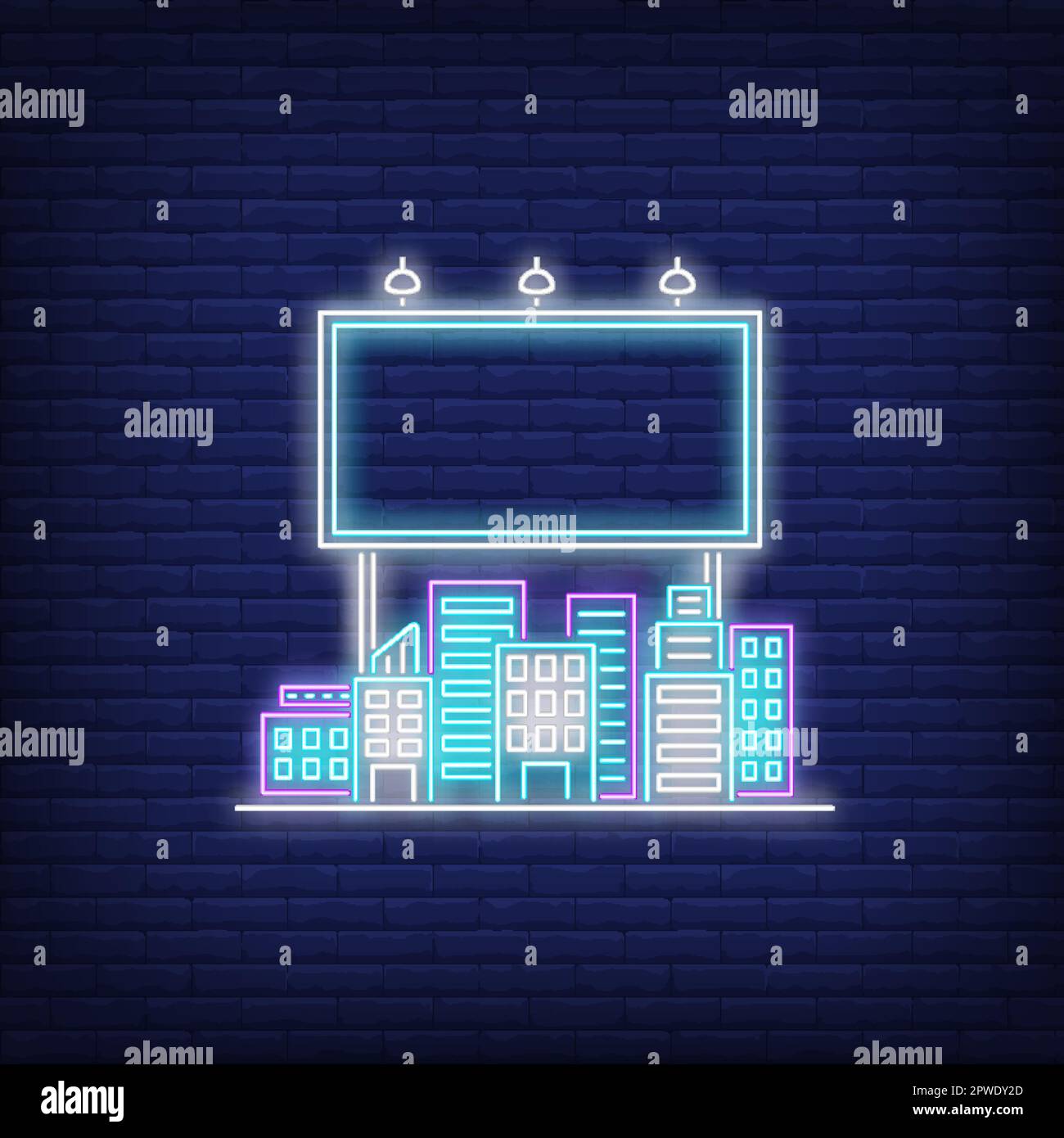 Big city billboard neon sign Stock Vector Image & Art - Alamy