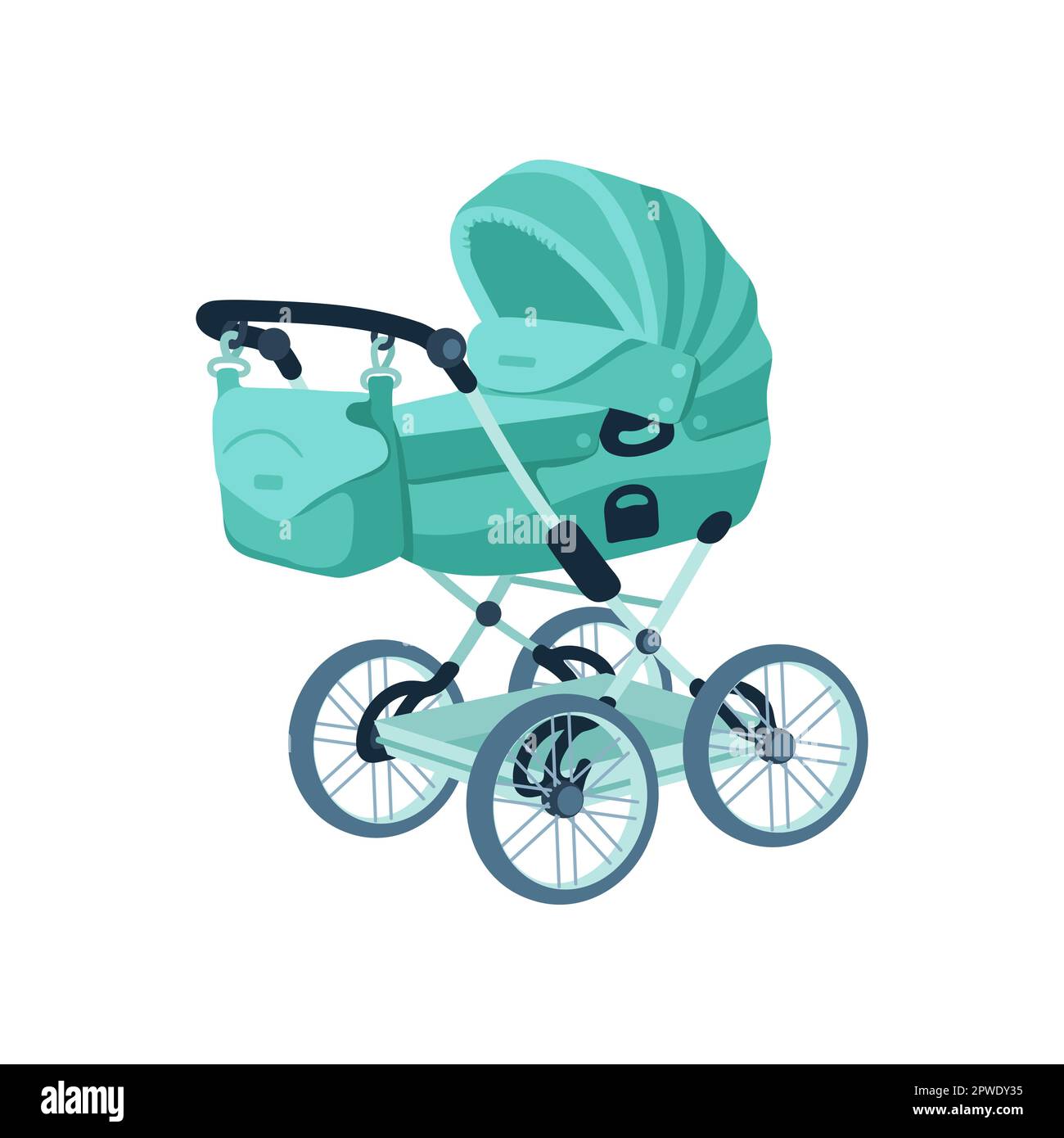 Light blue stroller for babies vector illustration Stock Vector Image ...