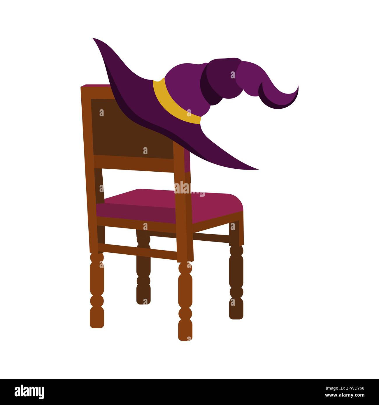 Witch hat hanging on chair cartoon illustration Stock Vector Image ...