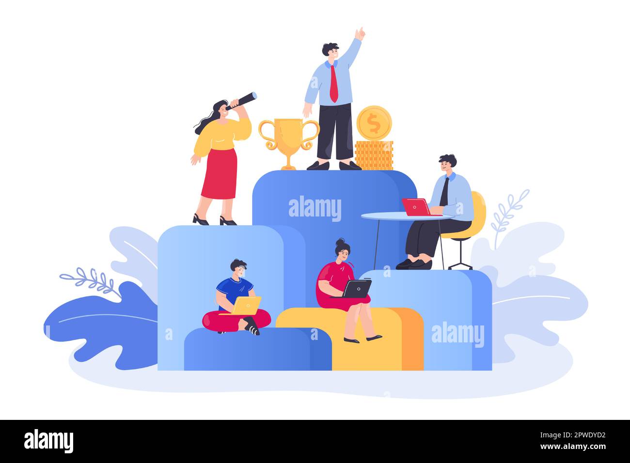 Employees on different steps of corporate ladder Stock Vector Image ... Employees on different steps of corporate ladder Stock Vector Image ...