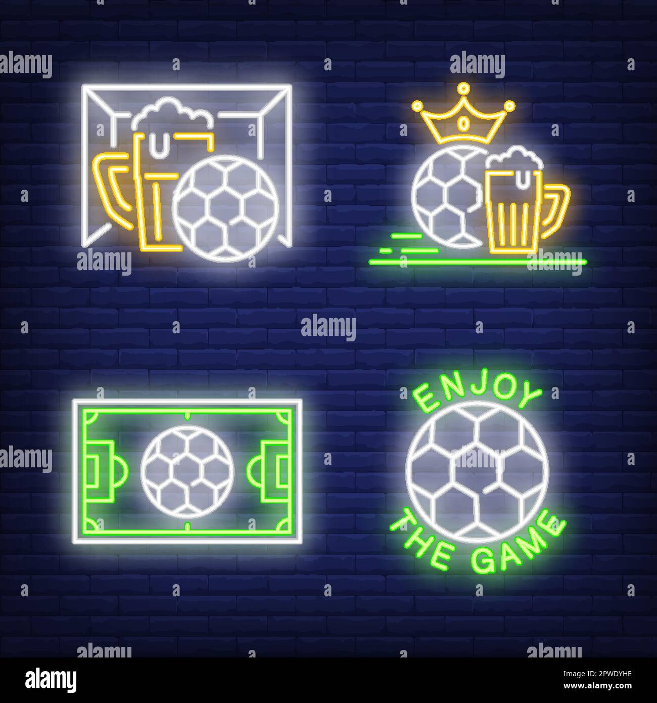 Football neon sign set. Beer mug Stock Vector Image & Art - Alamy