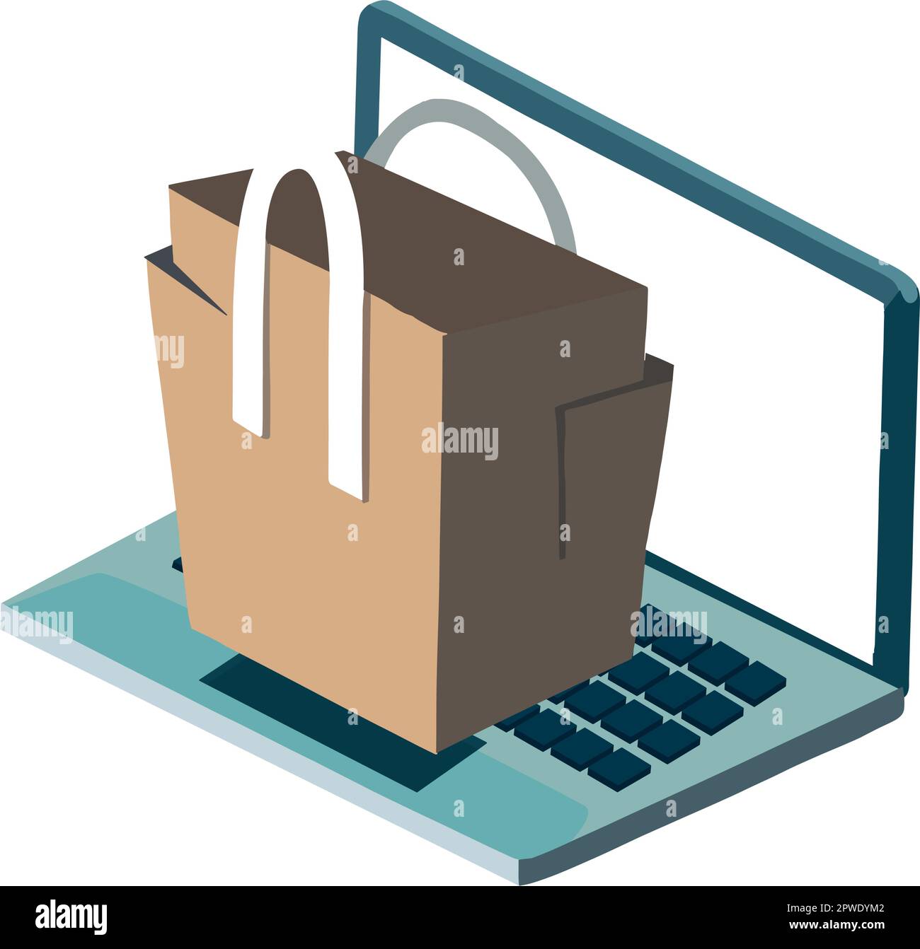 Shipping laptop in cardboard box for delivery Stock Vector Image & Art ...