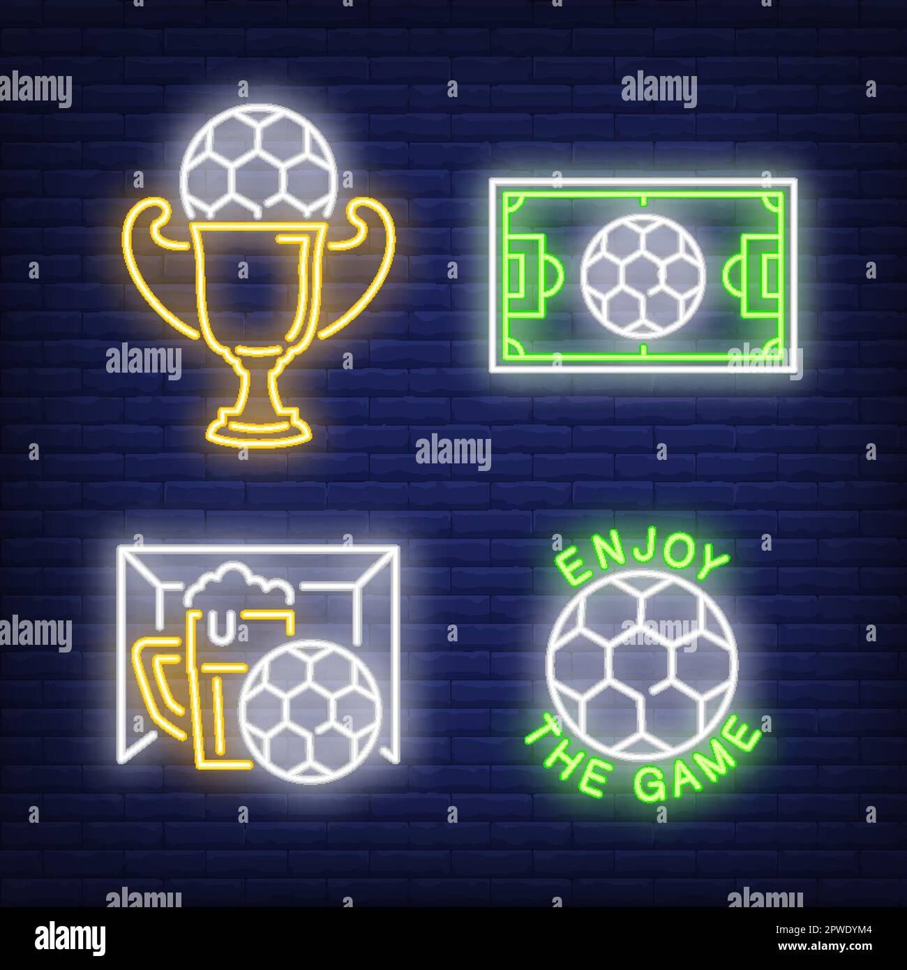 Neon soccer ball icon hi-res stock photography and images - Alamy