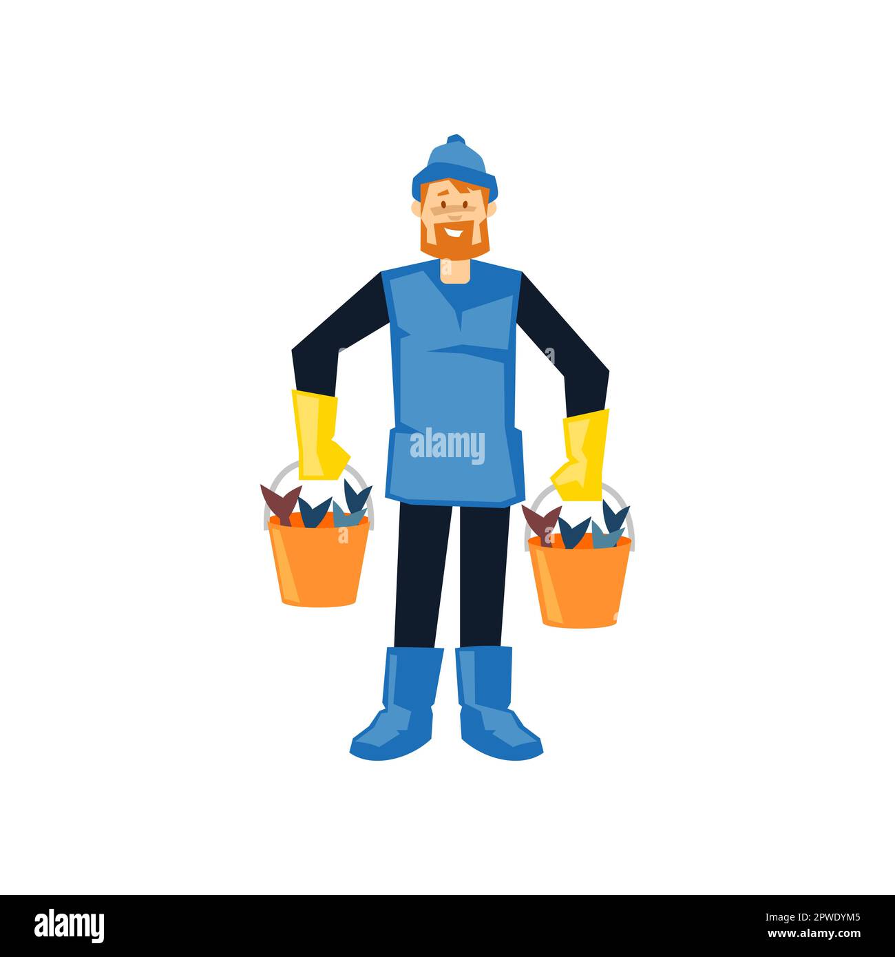 Fisherman cartoon illustration Stock Vector Image & Art - Alamy