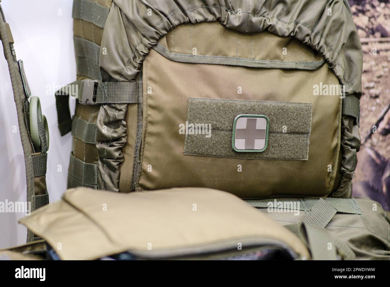 Bags for medical items and doctor's equipment. Army pouches and a ...