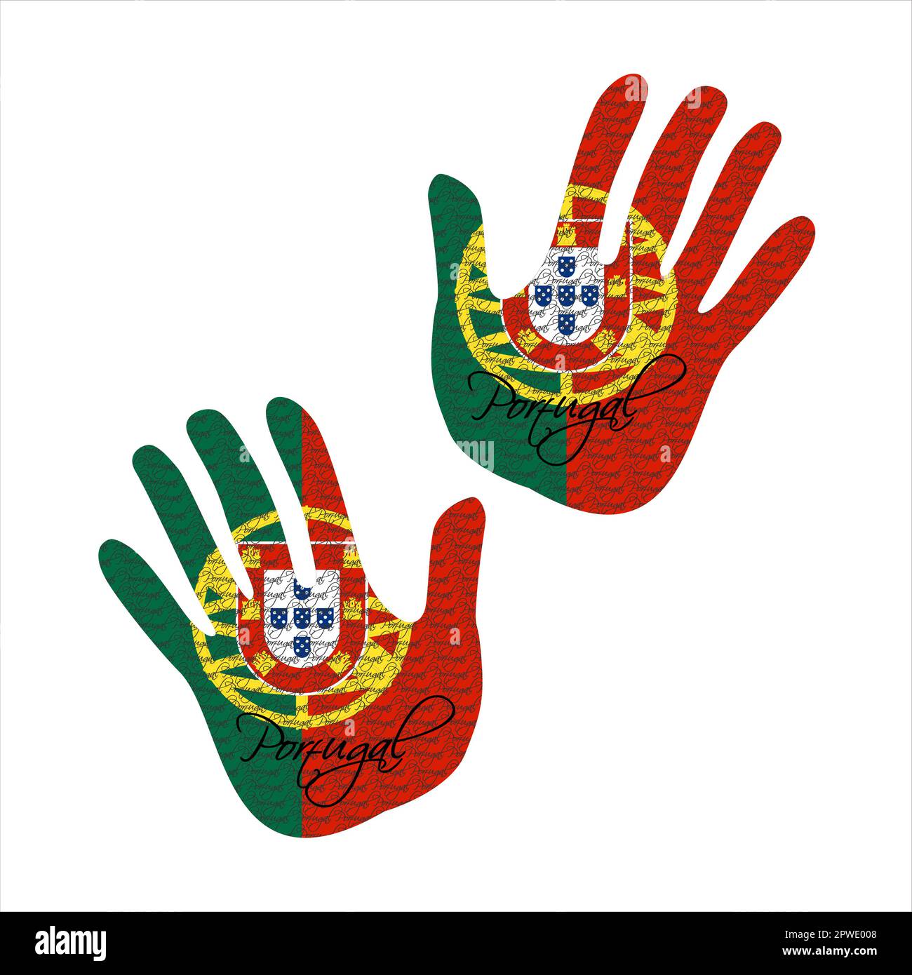 Hand drawn vector illustration with portugal flag pattern great for ...