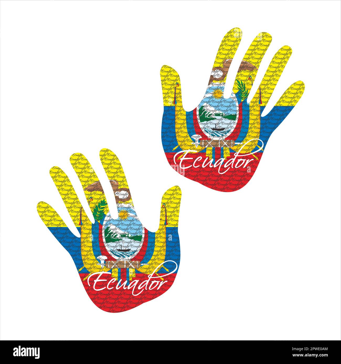 Hand drawn vector illustration with ecuador flag pattern great for ...