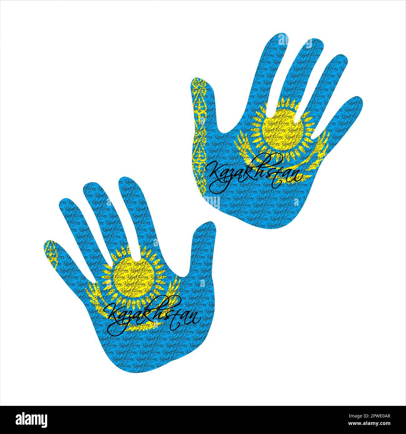 Hand drawn vector illustration with kazakhstan flag pattern great for ...