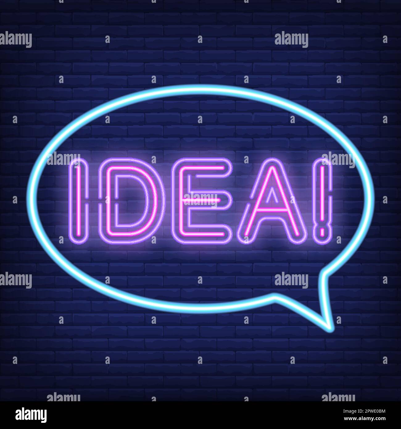 Idea neon sign. Speech bubble with text Stock Vector Image & Art - Alamy