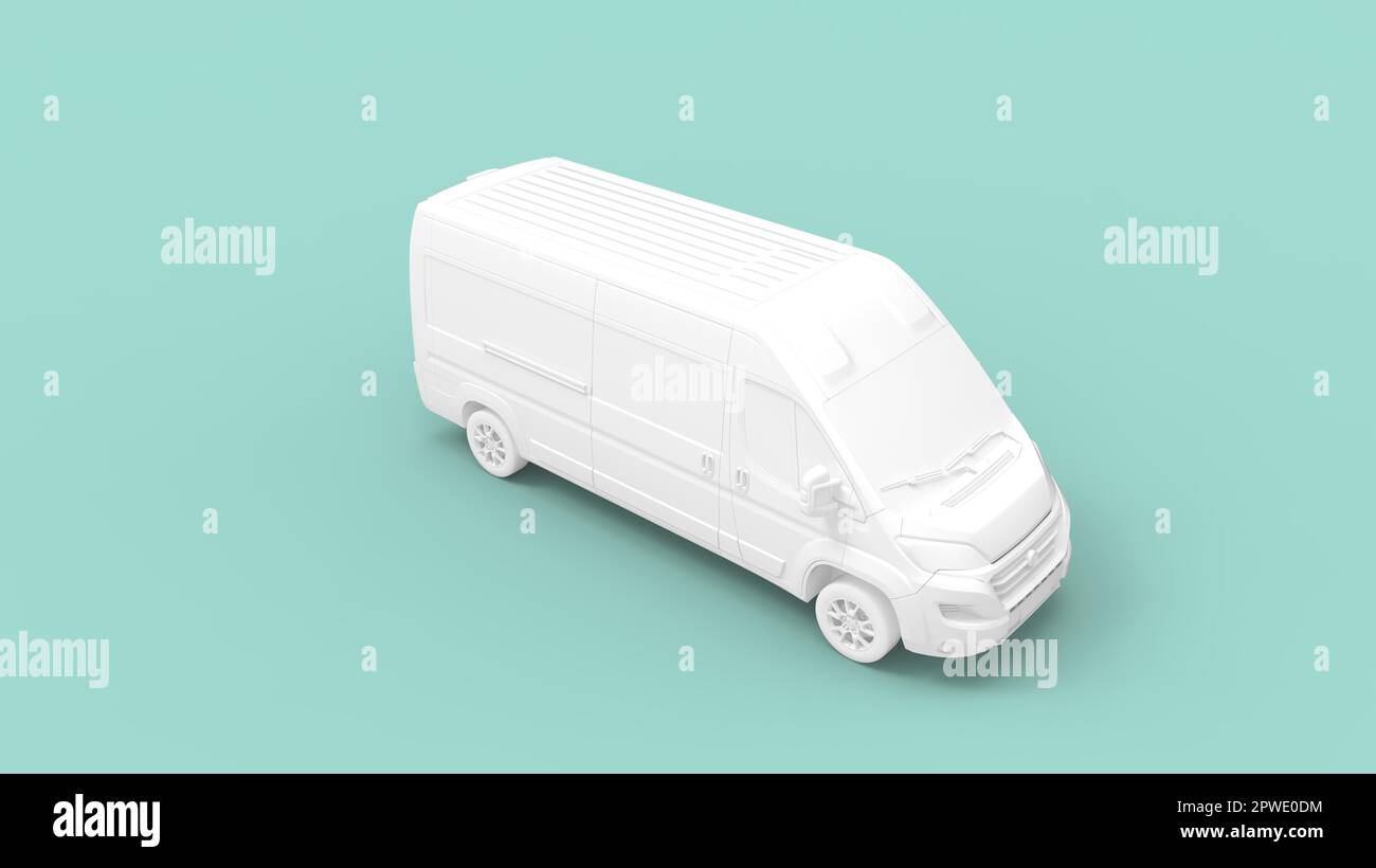 3D rendering of a van transport truck Stock Photo - Alamy