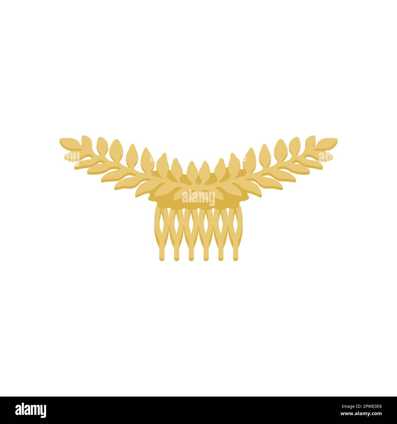 Golden barrette in boho style vector illustration Stock Vector Image ...