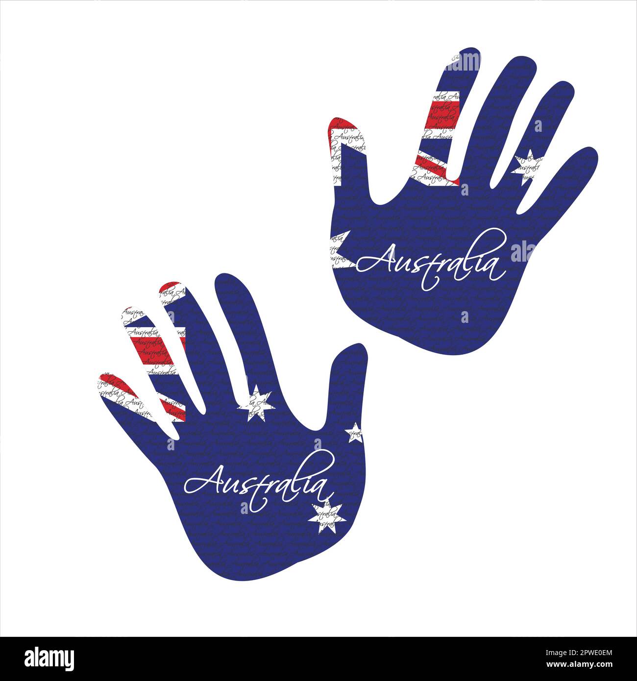 Hand drawn vector illustration with australia flag pattern great for ...