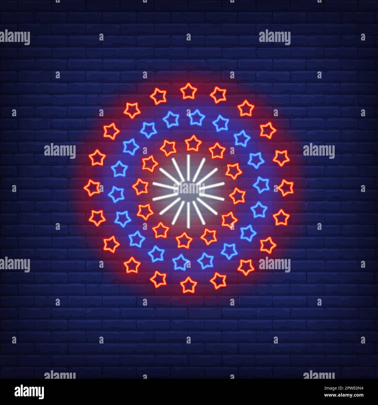Circle of red and blue stars neon sign Stock Vector Image & Art - Alamy