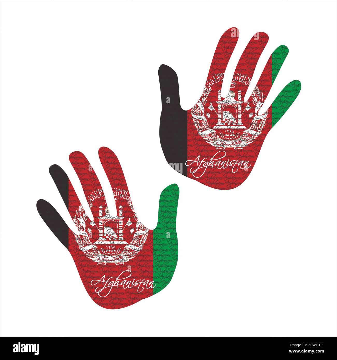 Hand drawn vector illustration with afghanistan flag pattern great for ...