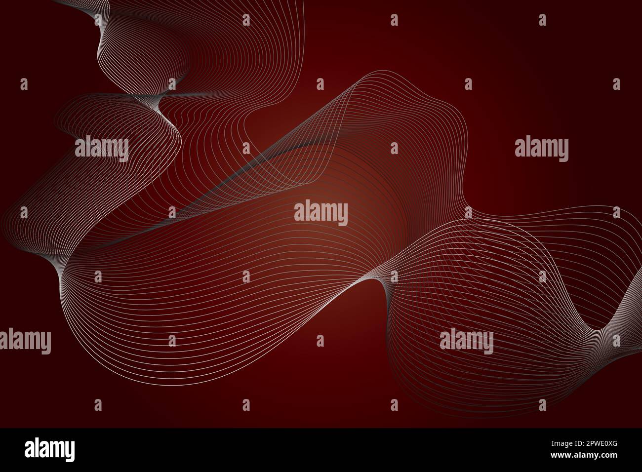 Beautiful abstract dynamic volumetric background of moving wavy swirling lines on a dark ...