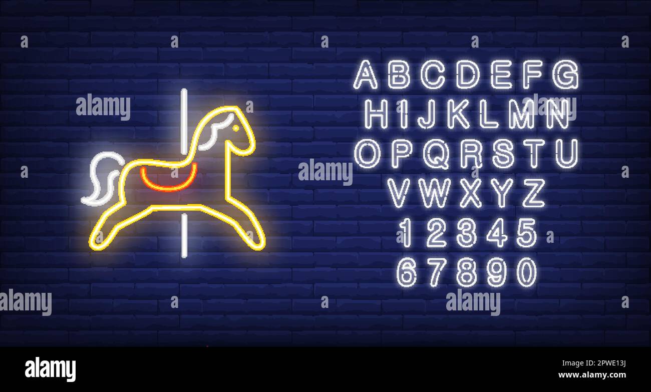Carousel horse neon sign Stock Vector Image & Art - Alamy