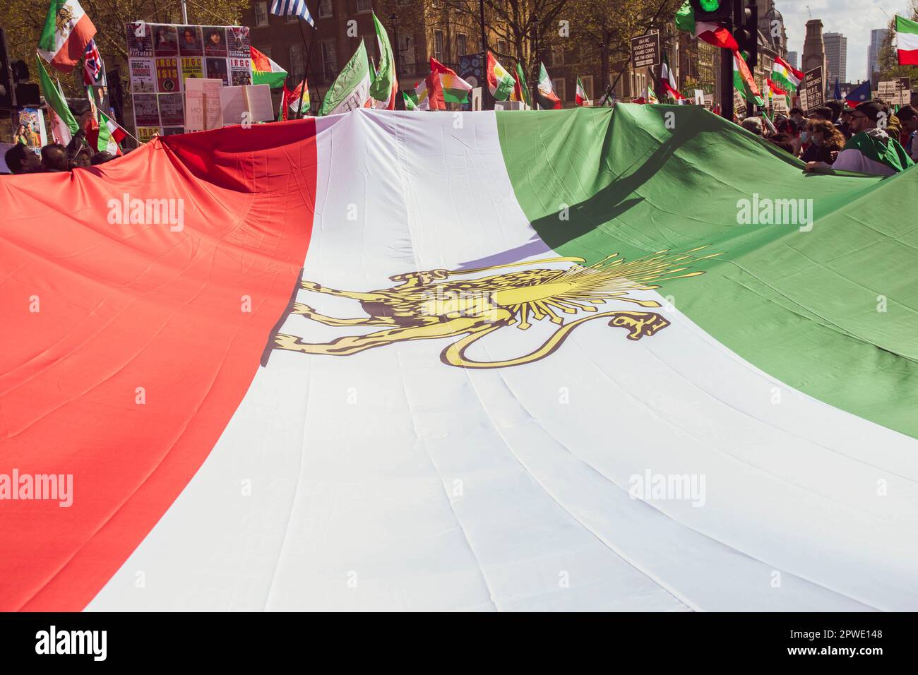 Kurdish supporter shows his support in solidarity with the Iranians of ...