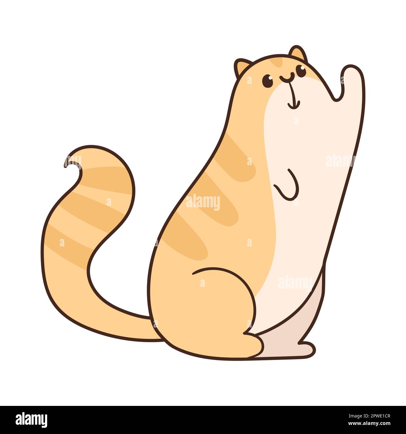Happy cat sitting cartoon illustration Stock Vector Image & Art - Alamy