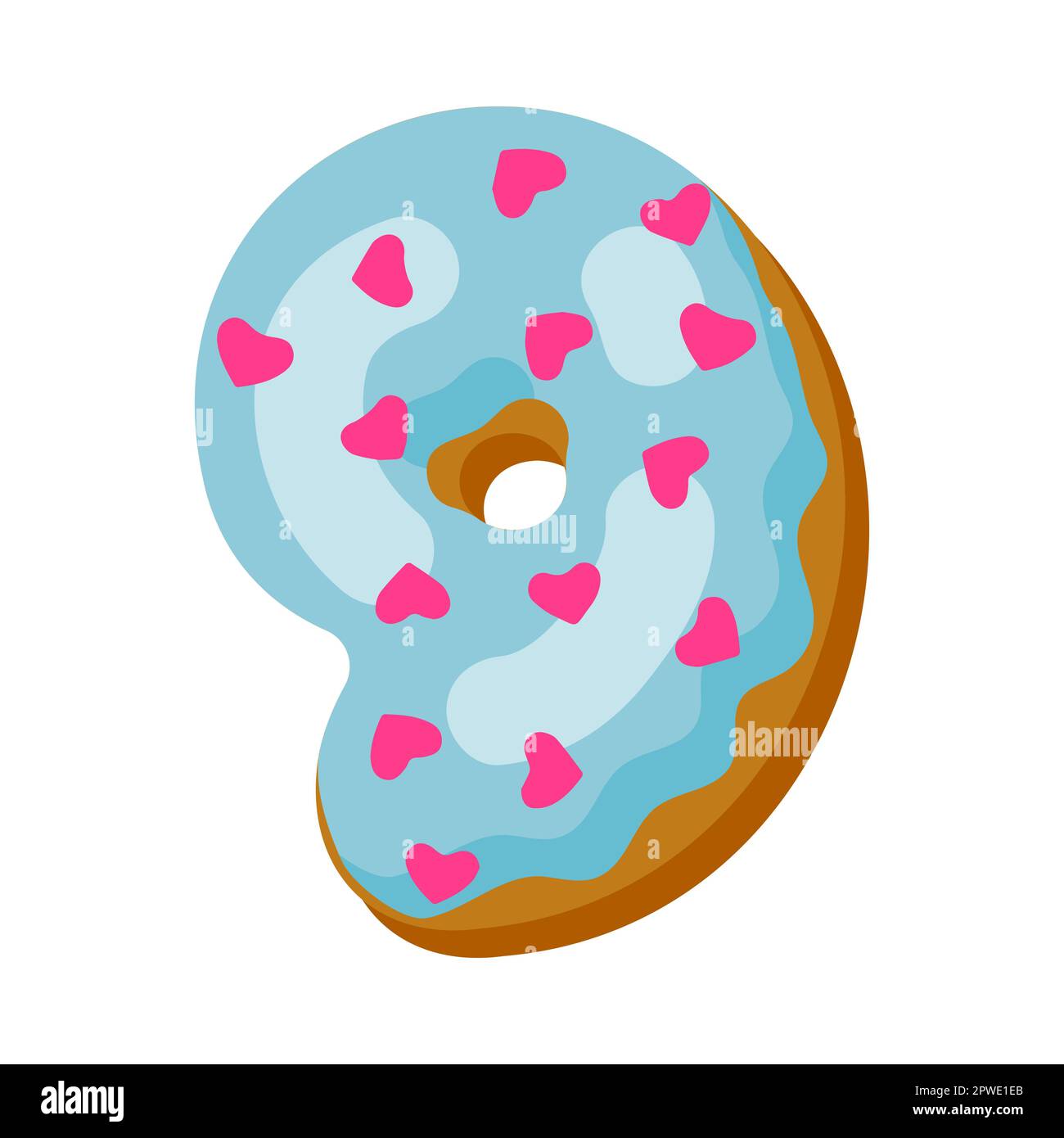 Blue donut font hi-res stock photography and images - Alamy