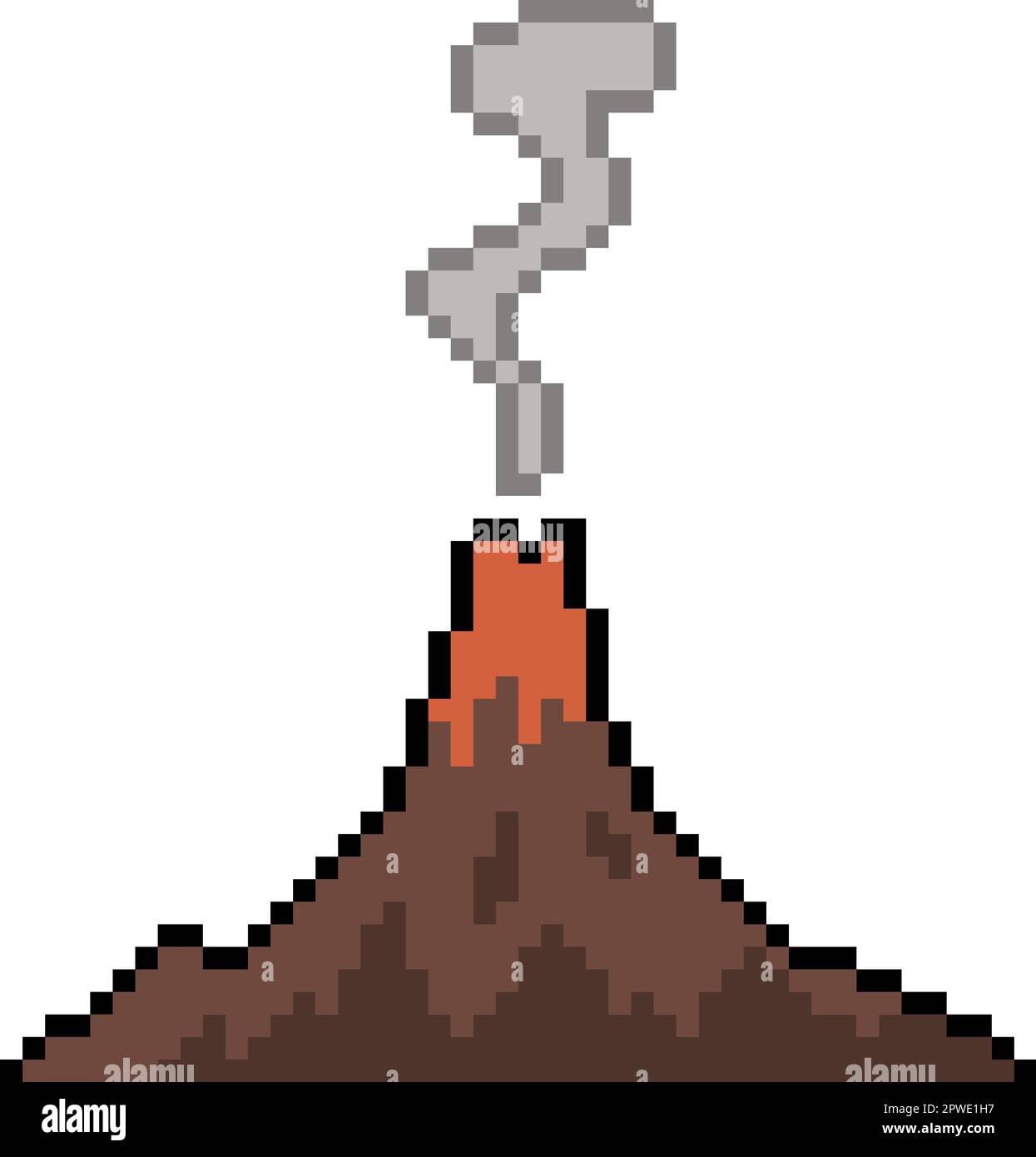 Volcano Pixel Art Pixel Art With Volcano Mountain. 11508048 Vector Art