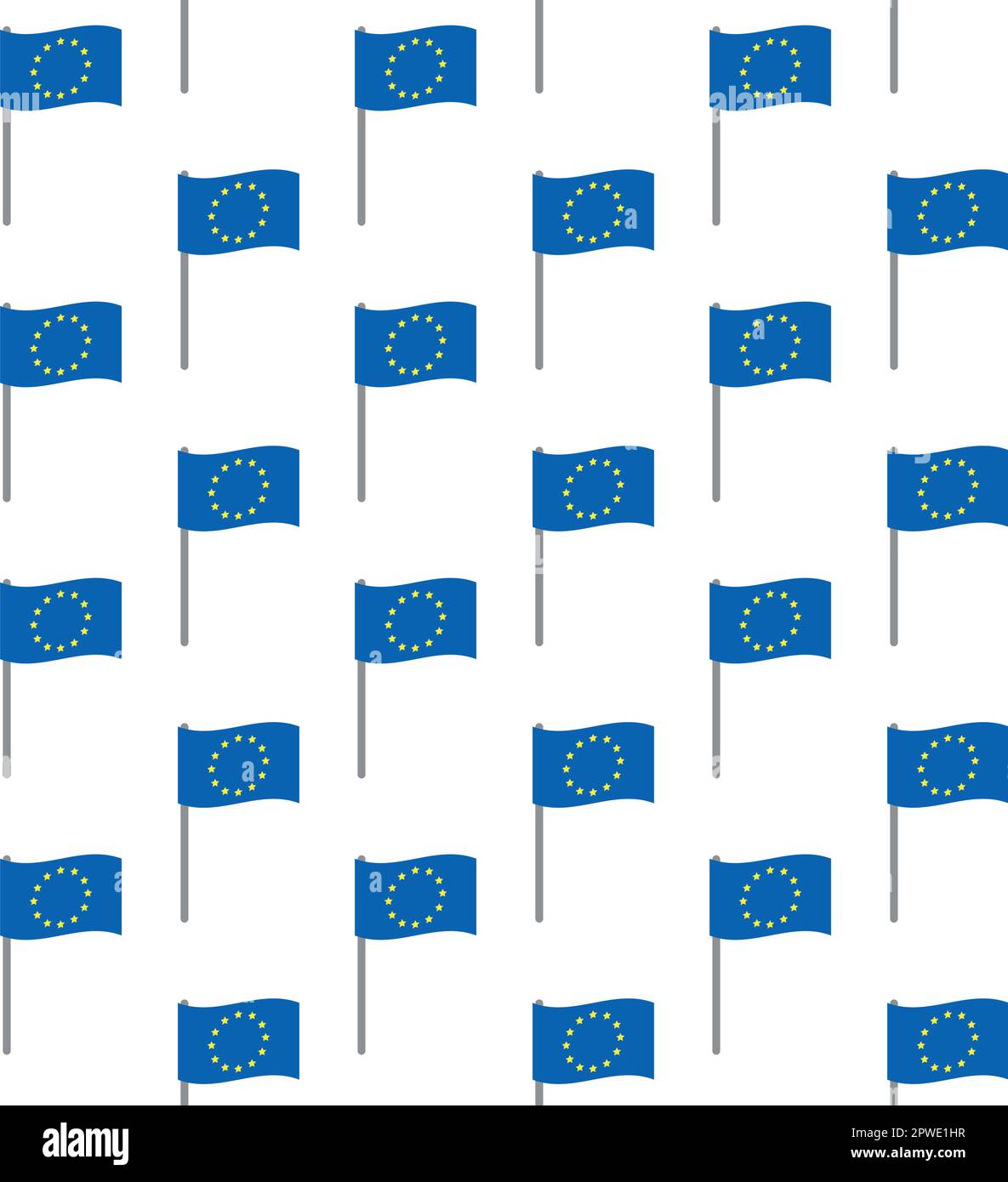 Vector seamless pattern of flat European Union flag isolated on white ...