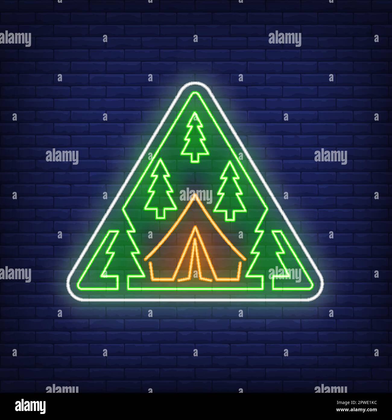 Camp in woods neon sign Stock Vector Image & Art - Alamy