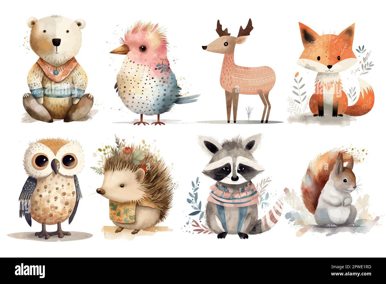 Bear fox illustration hi-res stock photography and images - Alamy