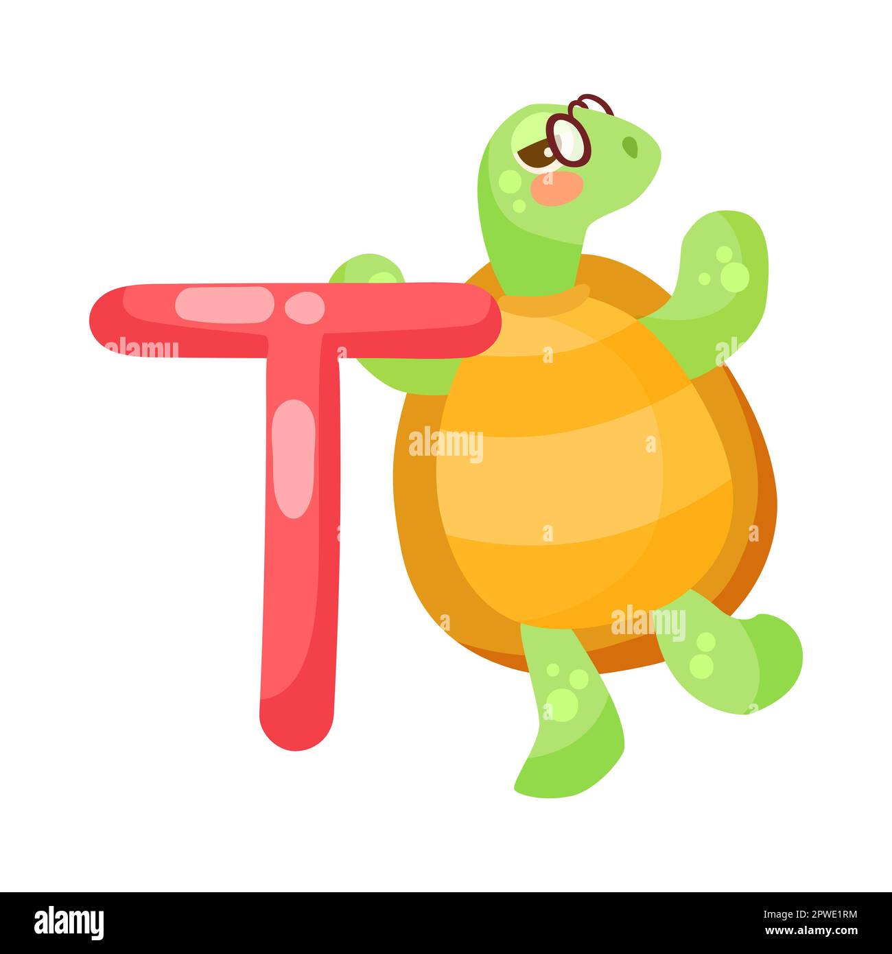 Turtle character with alphabet letter t vector illustration Stock Vector Image & Art - Alamy