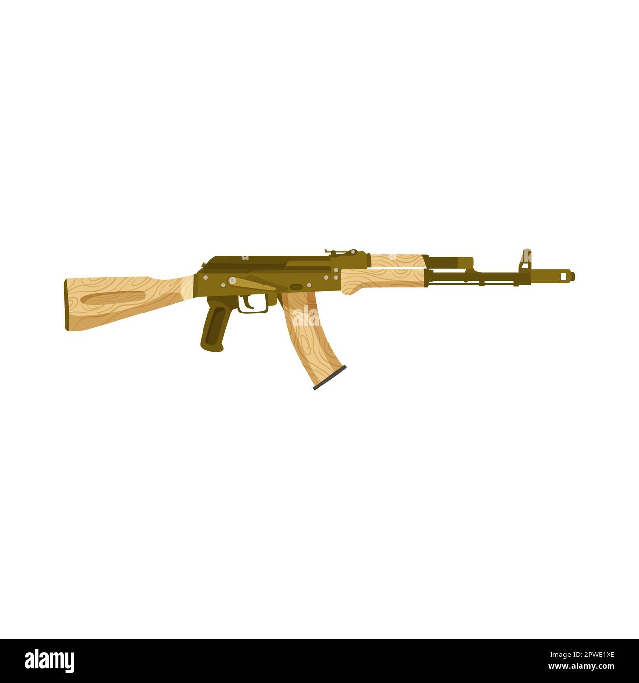 Colorful green Kalashnikov gun cartoon illustration Stock Vector Image ...