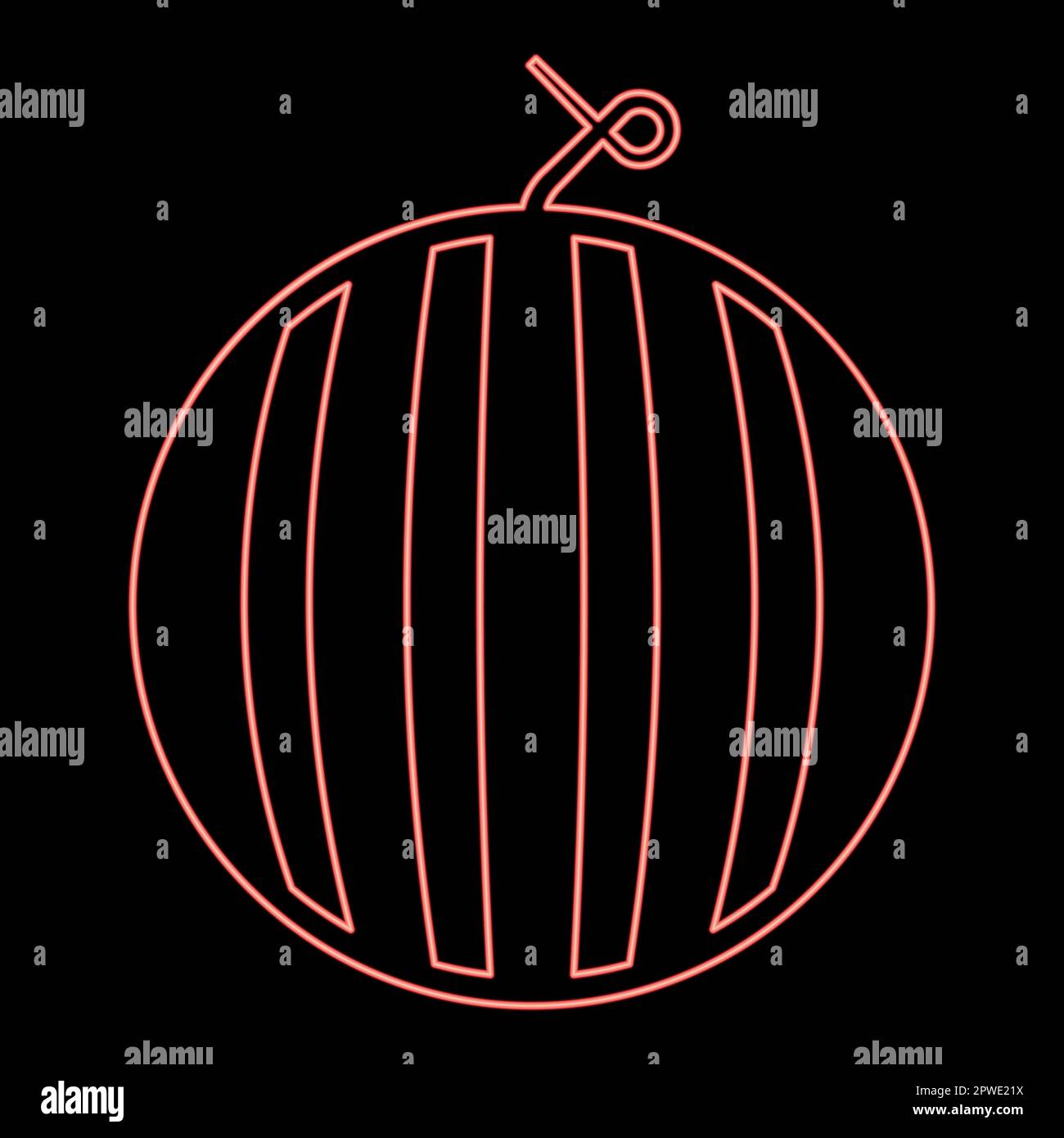 Neon watermelon red color vector illustration image flat style light ...