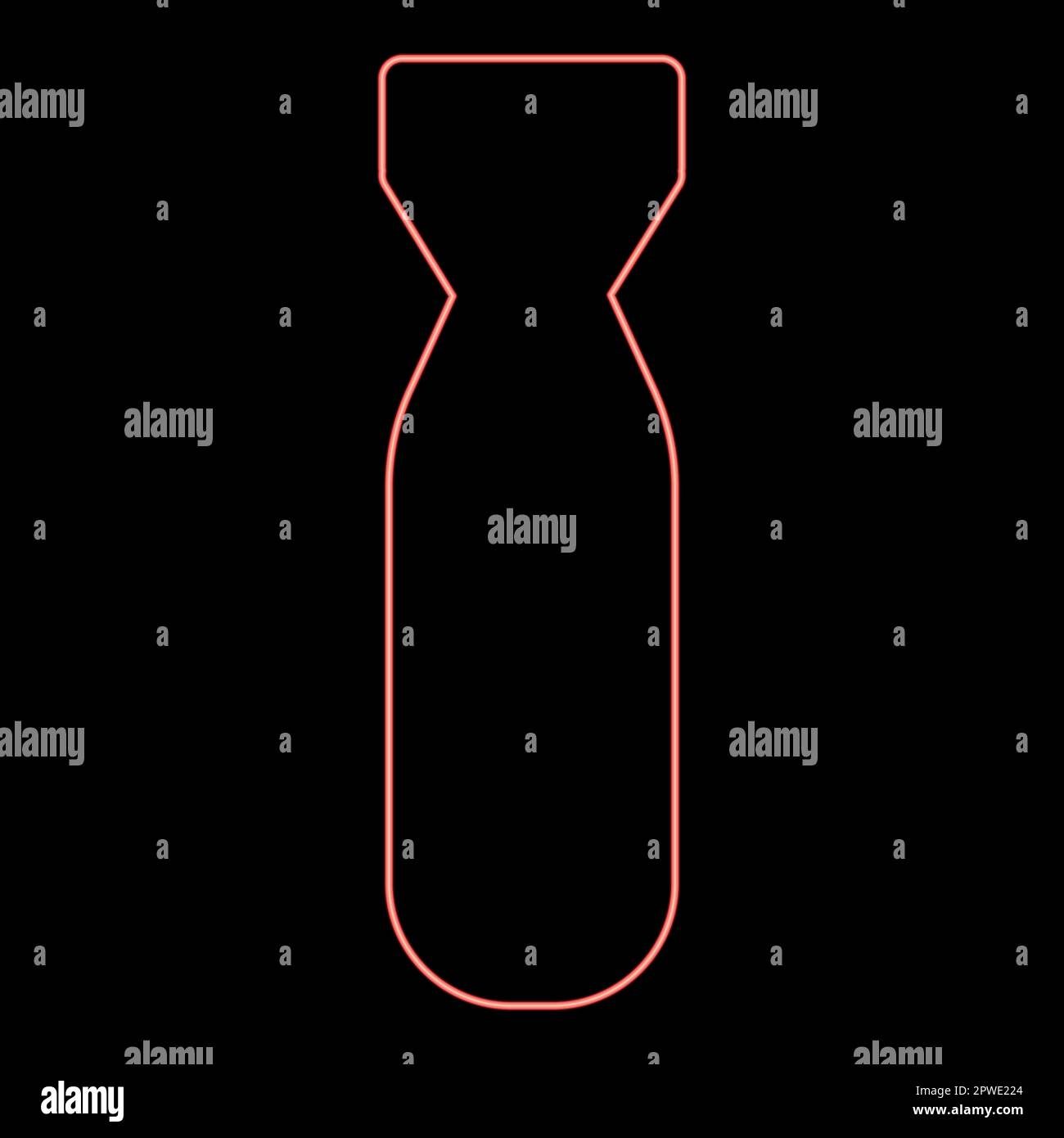 Neon bomb air red color vector illustration image flat style light ...