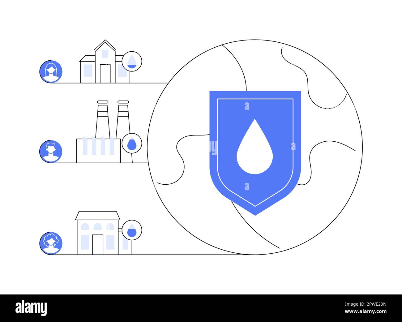 Water consumption abstract concept vector illustration Stock Vector ...
