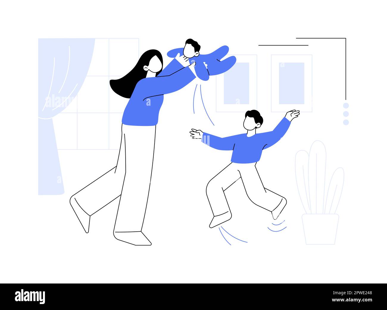 Single parent abstract concept vector illustration Stock Vector Image ...