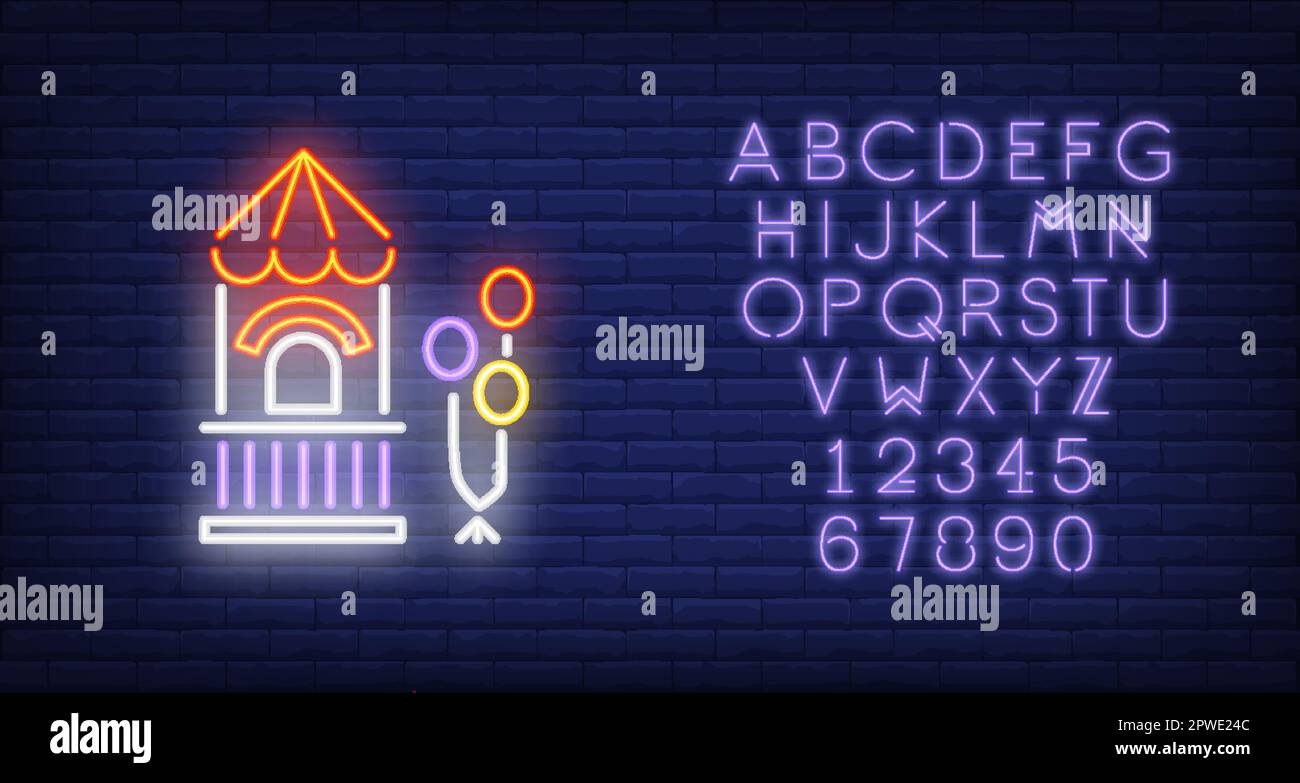 Ticket box in amusement park neon sign Stock Vector Image & Art - Alamy