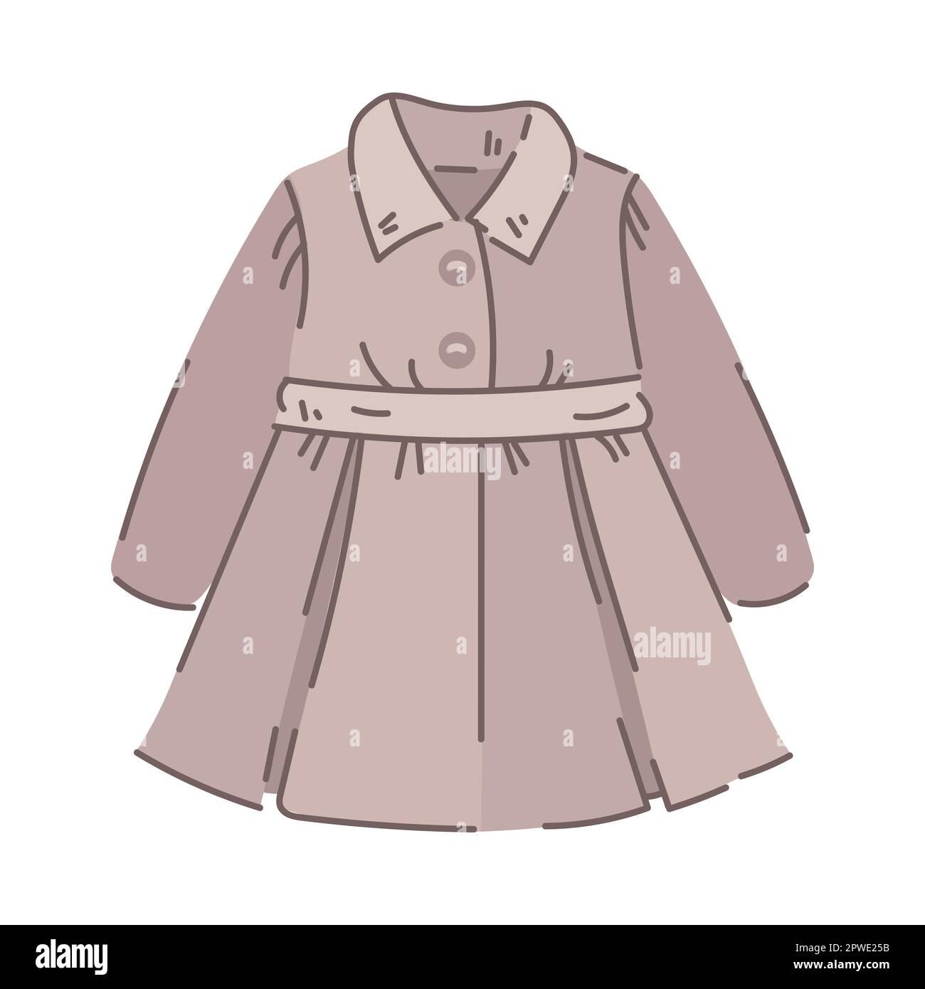 Kids grey coat with belt cartoon illustration Stock Vector Image & Art ...