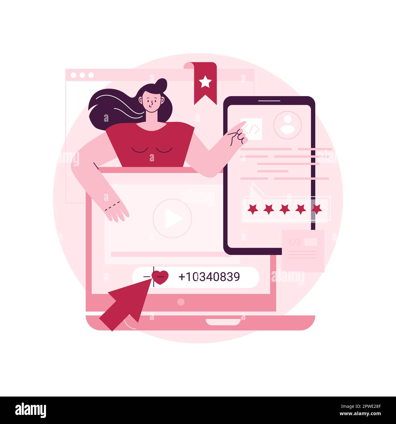 Viral content abstract concept vector illustration. Internet meme ...