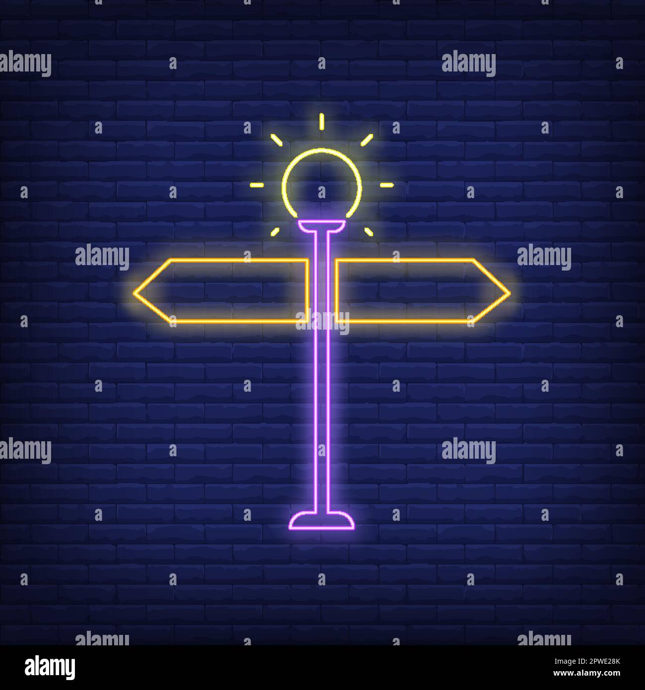 Road pointer neon sign Stock Vector Image & Art - Alamy