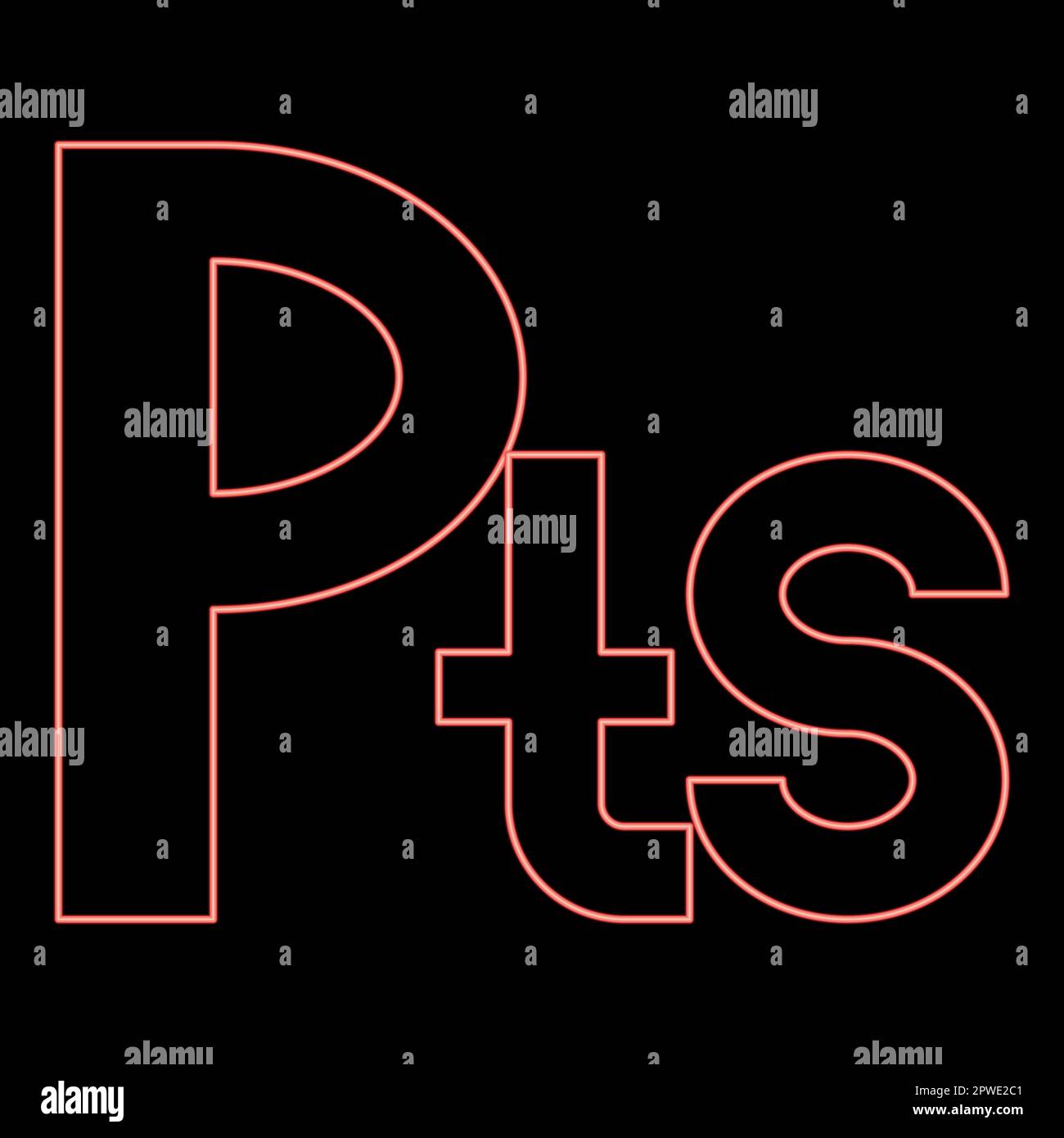 Neon symbol peseta spanish currency money red color vector illustration ...