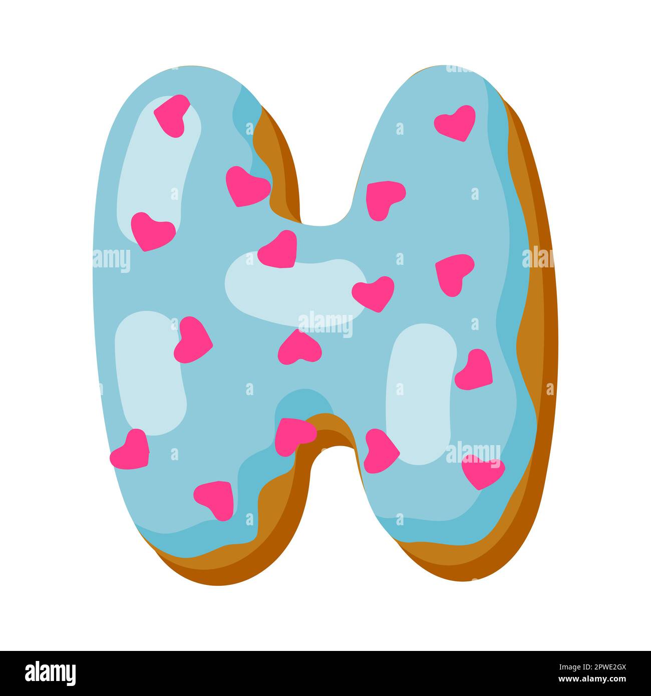 Letter h in donut font vector illustration Stock Vector Image & Art - Alamy