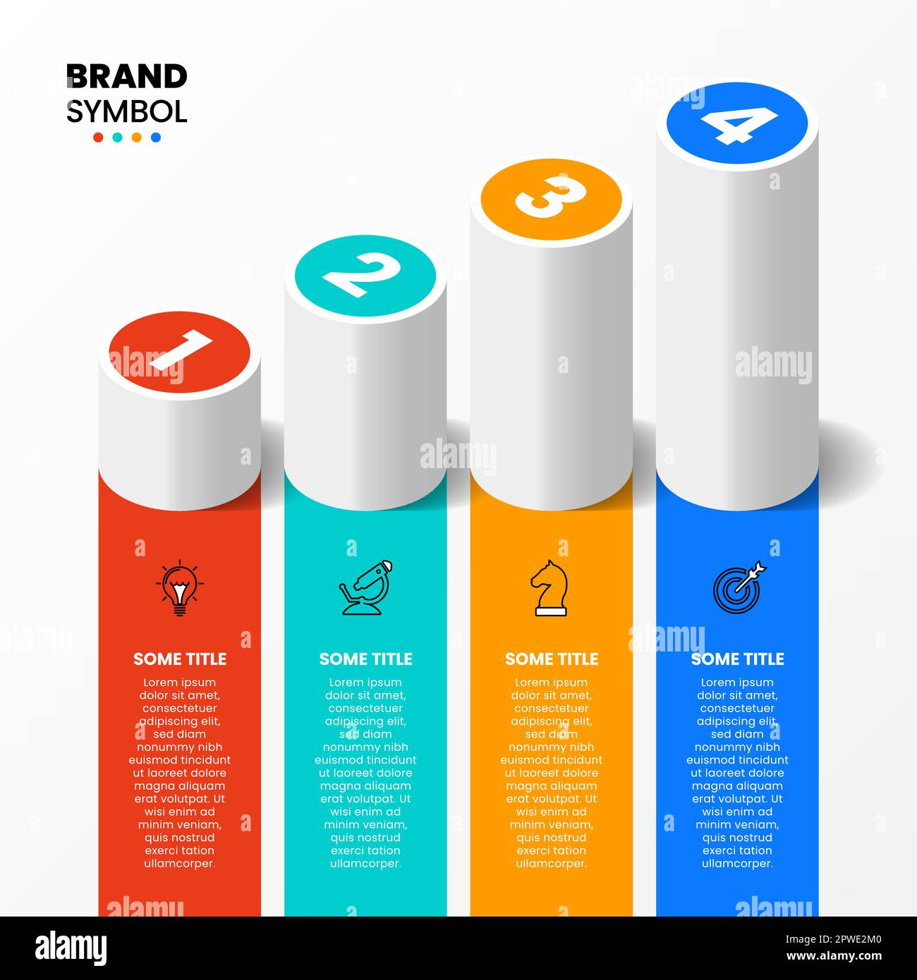 Infographic template with icons and 4 options or steps. Columns. Can be ...