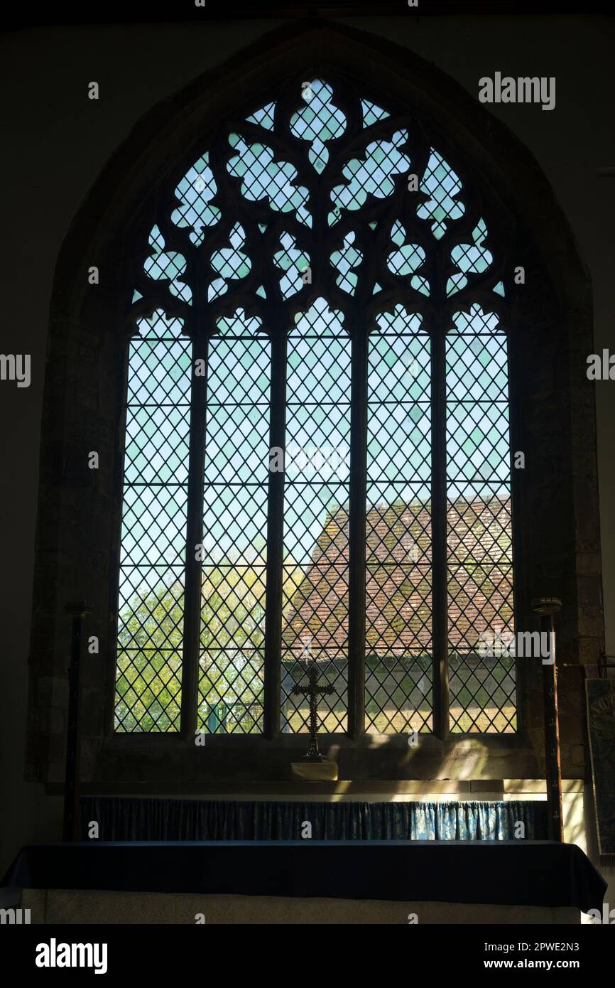 The east window, St. Mary`s Church, Ringstead, Northamptonshire ...