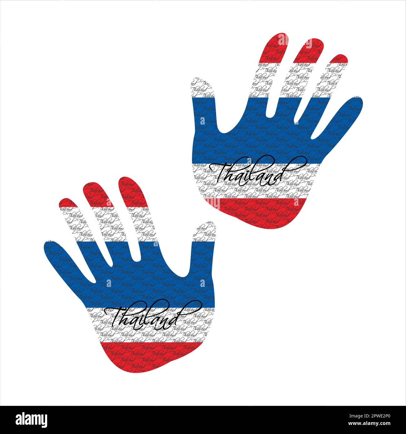 Hand drawn vector illustration with north thailand flag pattern great ...