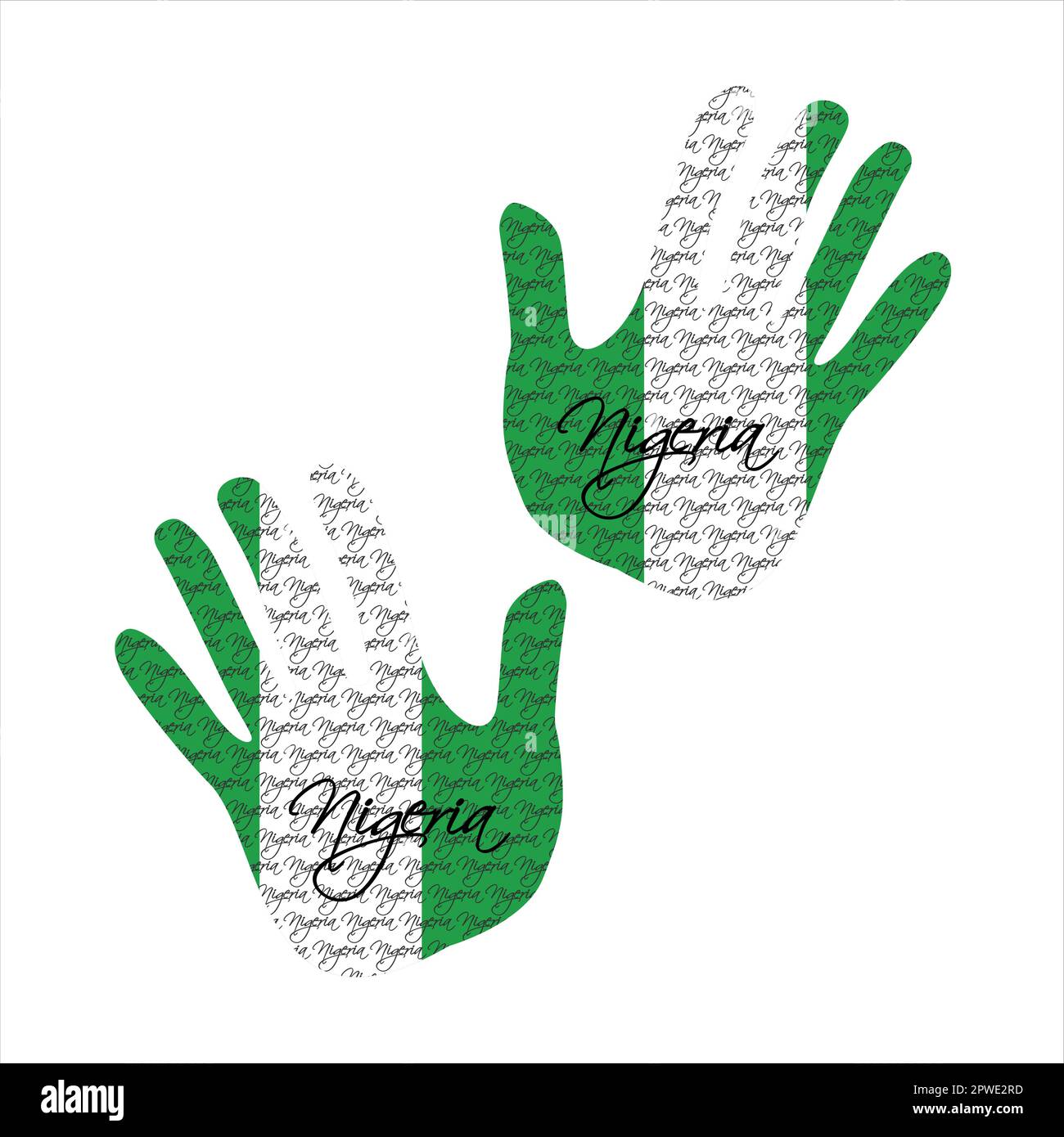 Hand drawn vector illustration with nigeria flag pattern great for ...