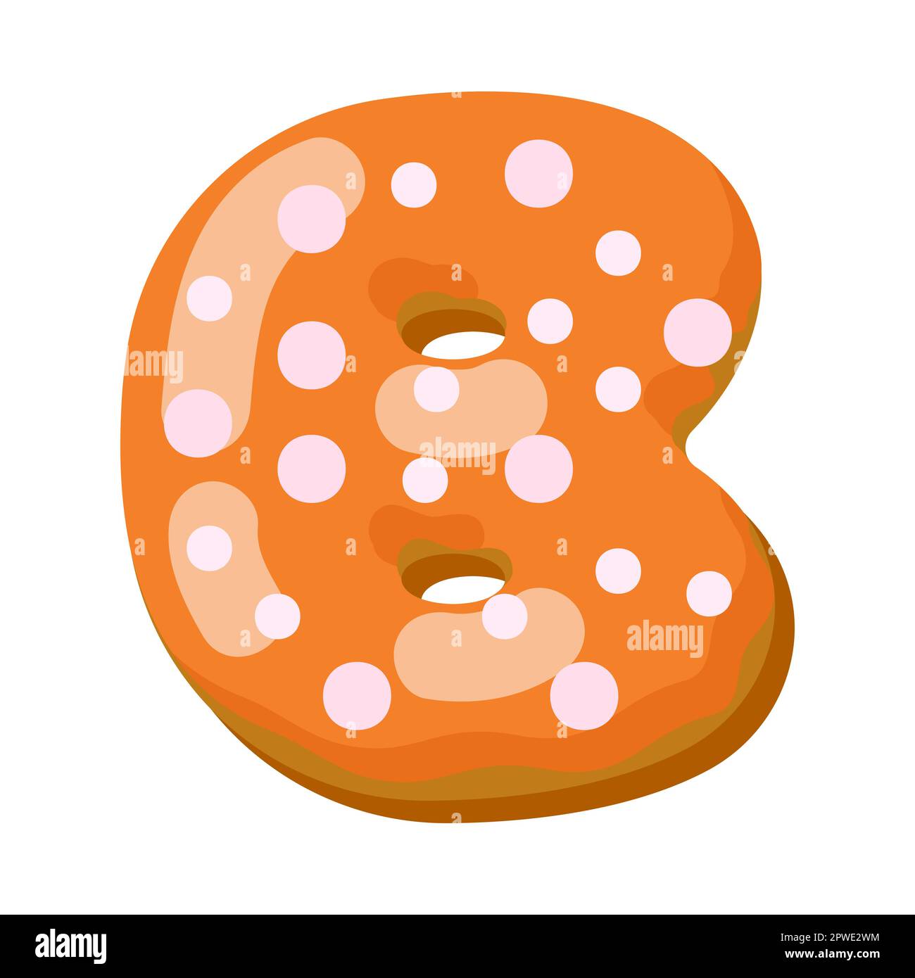 Letter b in donut font vector illustration Stock Vector Image & Art - Alamy