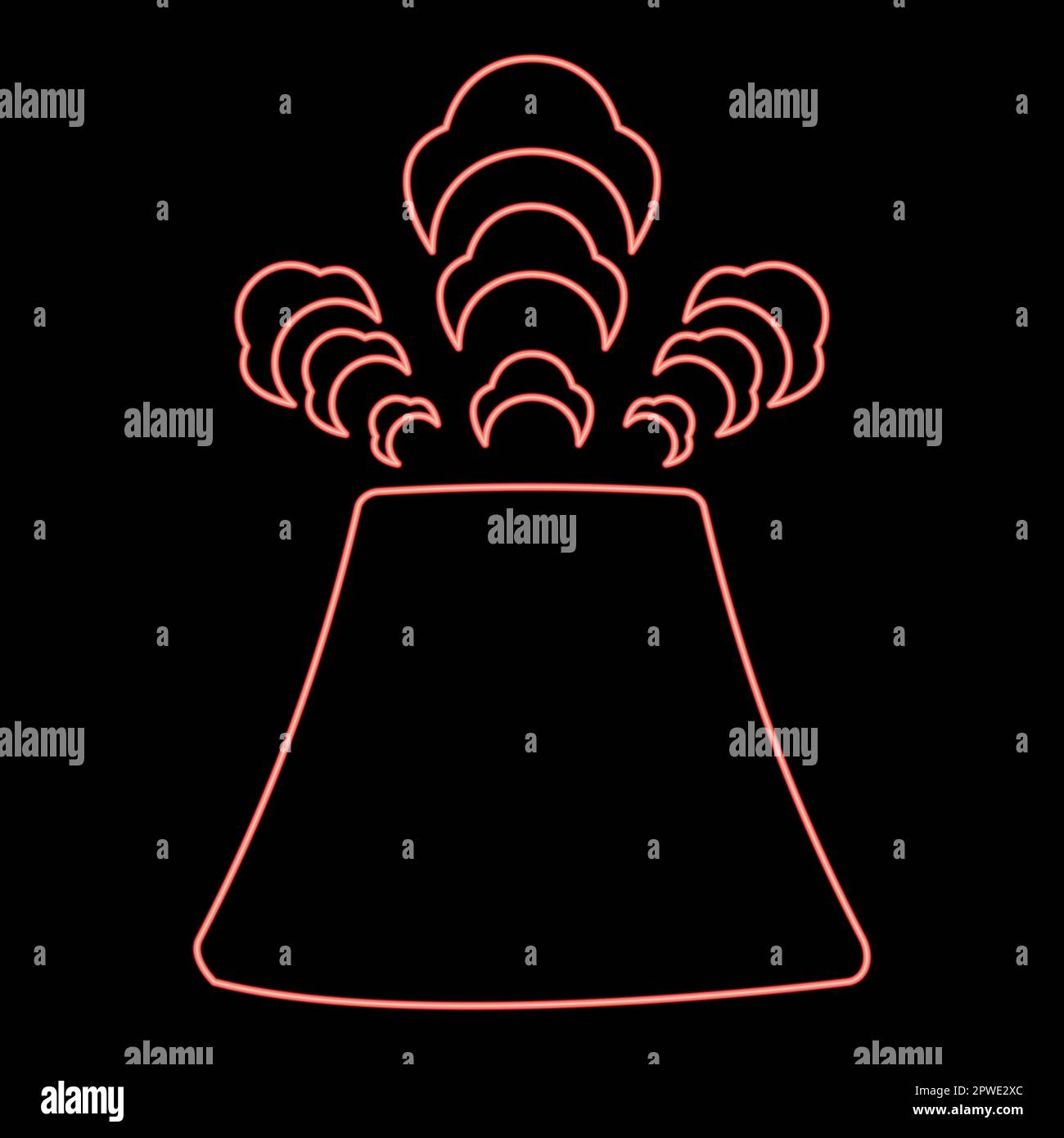Neon volcano activity with smoke eruption concept natural pollution ...